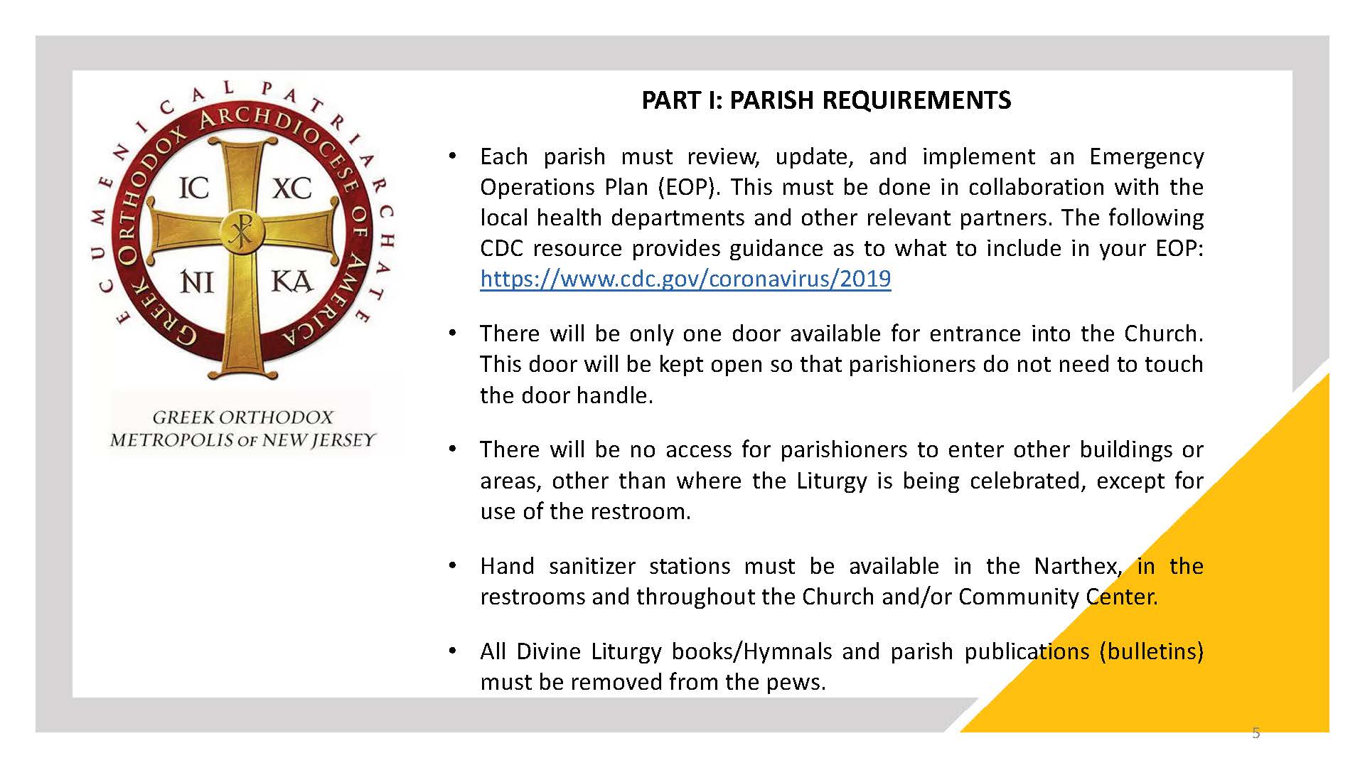 Church Three-Phase Reopening - Saint Thomas Greek Orthodox Church